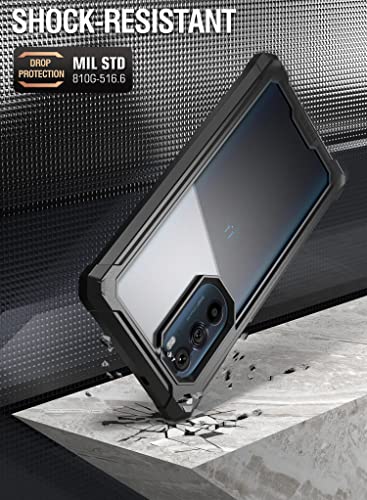 Poetic Guardian Series Case Designed for Motorola Edge Plus 5G 6.7" (2022) / Edge+ 5G UW (2022), Model # XT2201,Full Body Hybrid Shockproof Bumper Cover with Built-in Screen Protector, Black/Clear