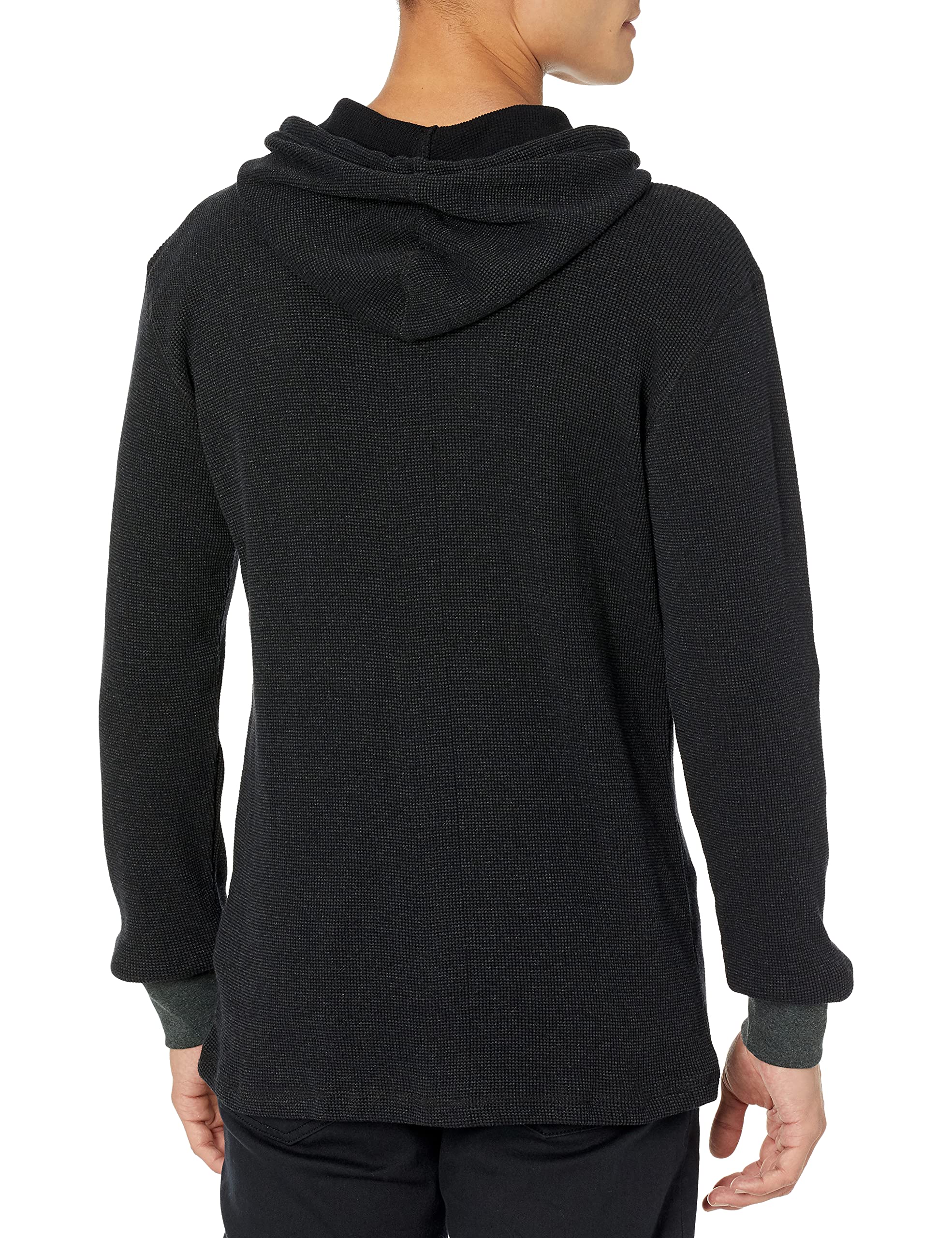 Billabong Men's Keystone Thermal Pullover Hoodie, Black Heather, Large
