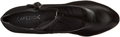 Capezio Womens Jr. Footlight T-Strap Dance Shoe, Black, 8 US