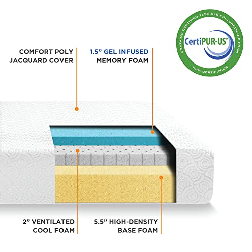 Best Price Mattress 9 Inch Signature Gel Memory Foam Mattress, Cooling Gel Infusion, Queen White