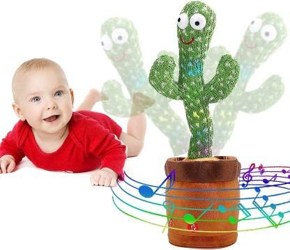 ZALLOQ Dancing Cactus Toy 6 to 12 Months Baby Boys and Girls, Dancing, Singing, Mimicking -Talking Cactus Toy 15 Second Voice Recorder, Repeating What You Say |120 Rhymes with LED Light