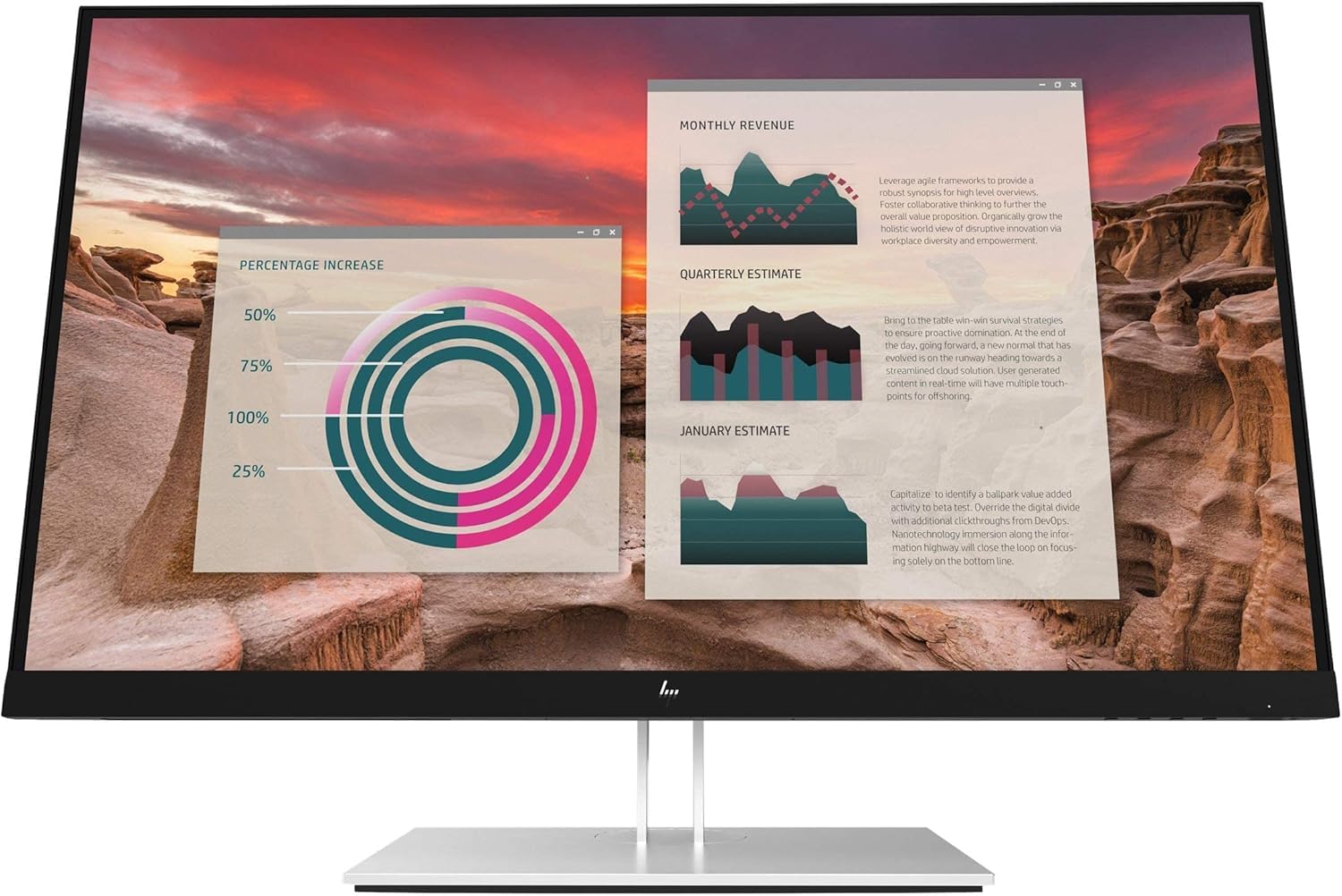 HP E27u G4 QHD USB-C 27 Inch Monitor Desktop PC IPS LCD 60Hz 5ms 16:9 Anti-glare Pivot Height Adjustable VESA Mountable DisplayPort HDMI Port USB Hub Computer Screen, Black/Silver (Renewed)