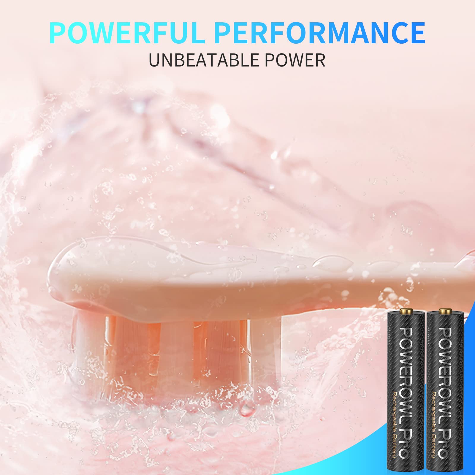 POWEROWL Goldtop Rechargeable AAA Batteries PRO, High Capacity 1100mAh, Premium NiMH Triple A Battery -8 Count