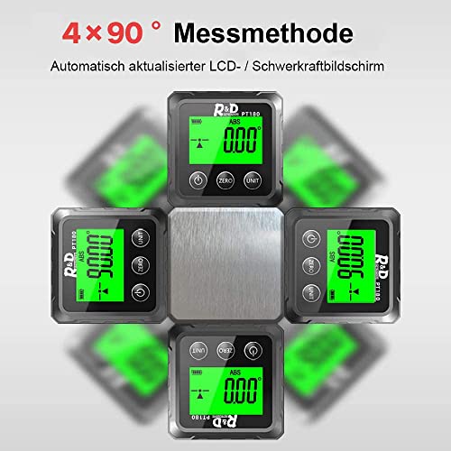 Digital Angle Finder Magnetic PT180 Table Saw Angle Finder Tool - Digital Inclinometer -4 of 90 Degree Finder Angle Cube Digital Protractor Bevel Gauge for Woodworking Micro Jig