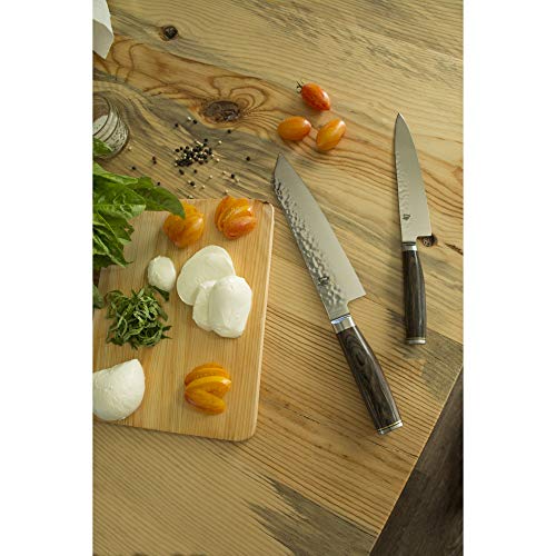 Shun Cutlery Premier Kiritsuke Knife 8β, Master Chef's Knife, Ideal for All-Around Food Preparation, Authentic, Handcrafted Japanese Knife, Professional Chef Knife,Silver