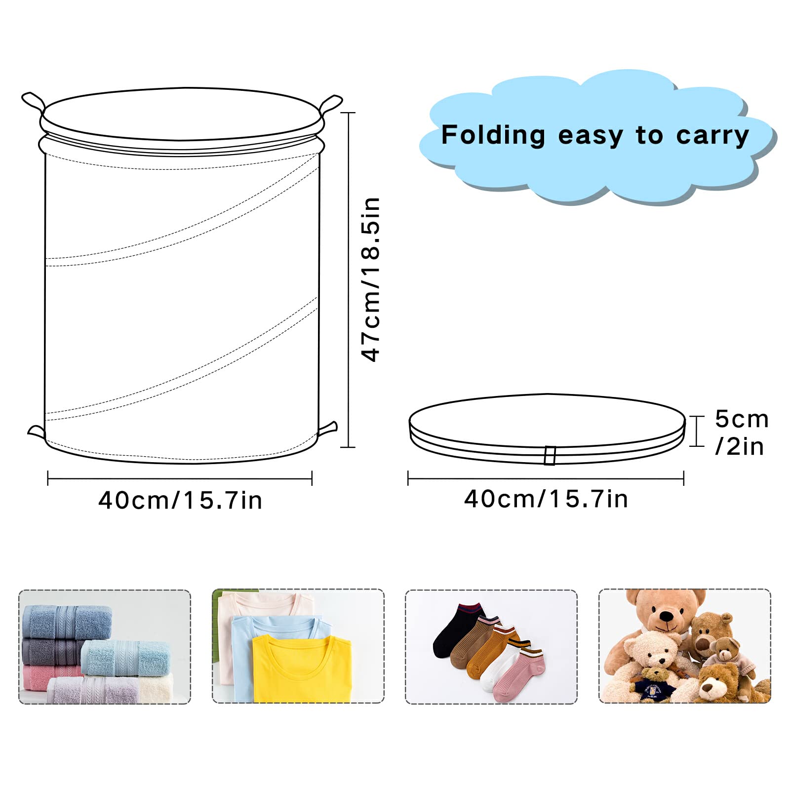 GuoChe Dirty Clothes Hamper Cute Farm Tractor Collapsible Laundry Basket With Sturdy Handle Waterproof Lid Solutions Decoracion for Nursery Baby Cloth