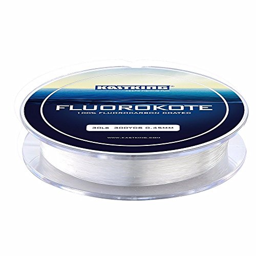KastKing FluoroKote Fishing Line - 100% Pure Fluorocarbon Coated - 10LB 300Yds/274M Premium Spool - Upgrade from Mono and Perfect Substitute for Solid Fluorocarbon Line
