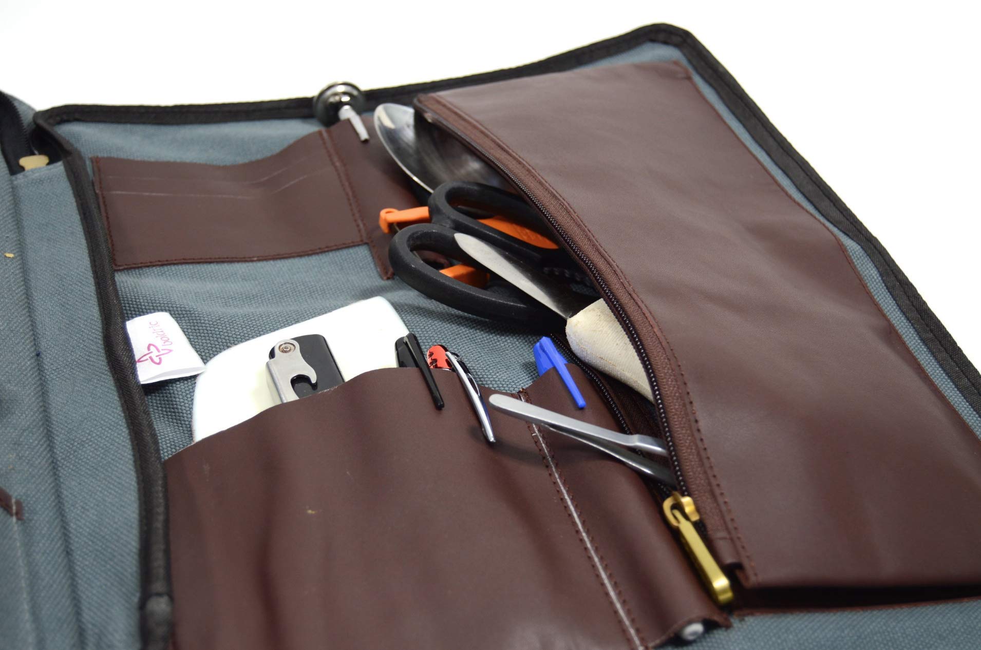Chef Pack Knife Carrier Backpack With Shoulder Straps – Professional Canvas Travel Case With Organizer Slots For Knives Pens Pencils & Spoon