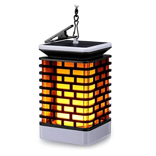 Zhenmu home Waterproof LED Solar Flame Garden Light Wall Light Outdoor Stair Lighting Safety Light Candle Hanging Solar Lantern