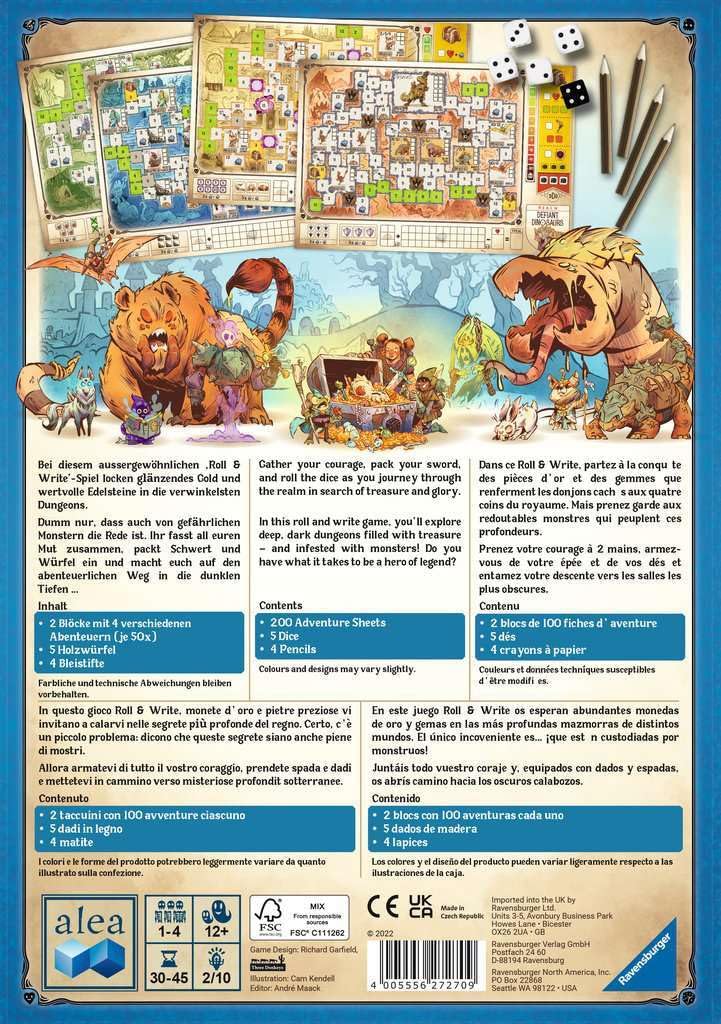Ravensburger Dungeons, Dice & Danger - Engaging Strategy Game for Teens & Adults | Solo or Group Play | Adventure-Filled Gameplay for Puzzle and Game Enthusiasts