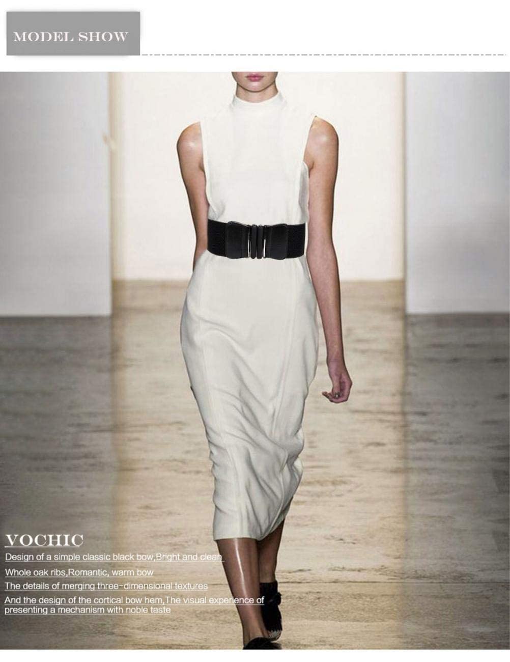 VOCHIC Wide Elastic Plus Size Dress Belt for Women Waist Belts Stretch Waistband