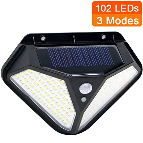 ZHURGN Solar Lights Outdoor Motion Sensor Solar Energy Street Lamp 3 Lighting Modes Yard Path Home Garden Solar Lights Wall Lights (Color : 102LED 2pcs)