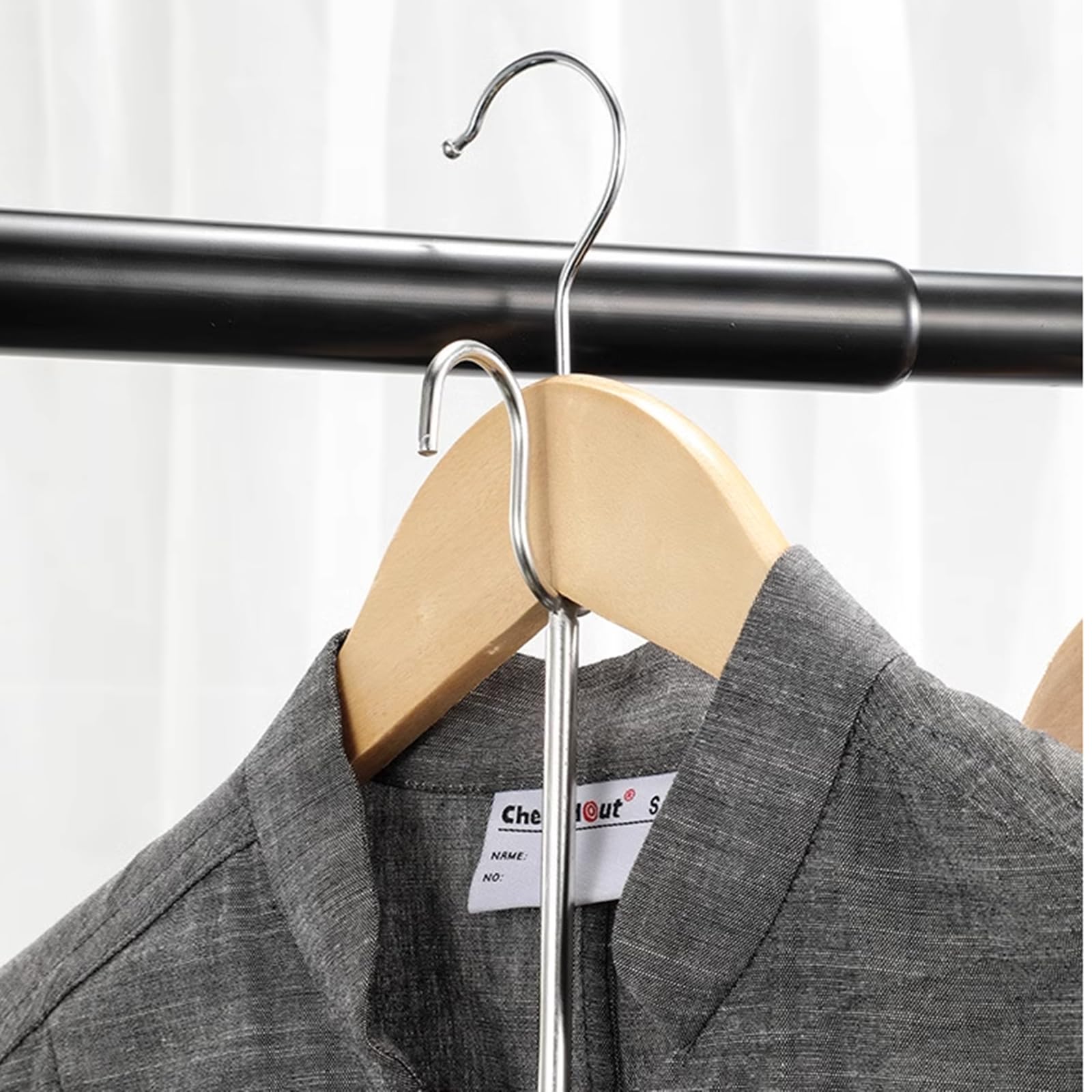 ISIVOVE Clothes Hook Pole, Adjustable 29 inches extends to 73 inches Hanger Hooks for Attic Hook Rods, Closet Storage Rods, Closet Hooks, Ideal for hanging clothes in homes and student dormitories