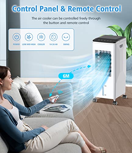 Portable Air Conditioners, Air Conditioner Portable, 3-In-1 Air Conditioners with 3 Wind Speeds & Remote Control, 60°Rotation, Air Conditioner Portable for Room Office Home