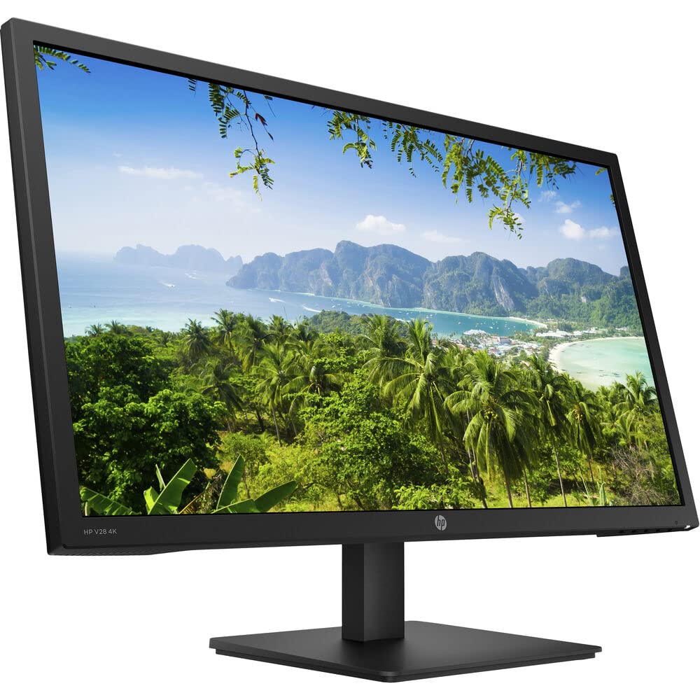 HP New Premium v28 4K Monitor: 28" UHD 3840 x 2160 (4K) TN Slim-Edge Display, AMD FreeSync Tech, Height/Tilt Adjustment, HDMI, DisplayPort, 1ms Response time, 16:9 Aspect Ratio, 60Hz, TF HDMI Cable