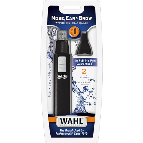 Wahl 5567-500 Ear, Nose and Brow Wet/Dry Battery Trimmer, Black