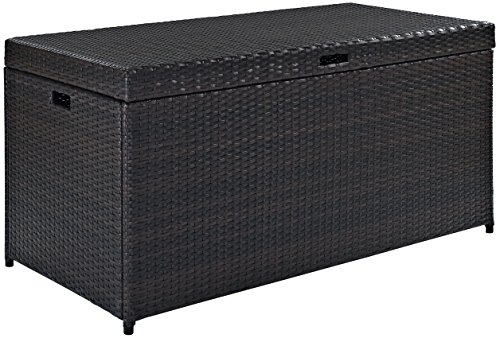 Crosley Furniture CO7300-BR Palm Harbor Outdoor Wicker Storage Bin, Brown