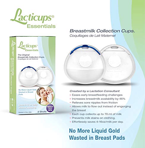 Lacti-Cups Breast Shells Breastmilk Collector for Breastfeeding Lacticups Silicone Milk Catcher Nursing Cup Milk Saver Soft and Reusable, 2pcs