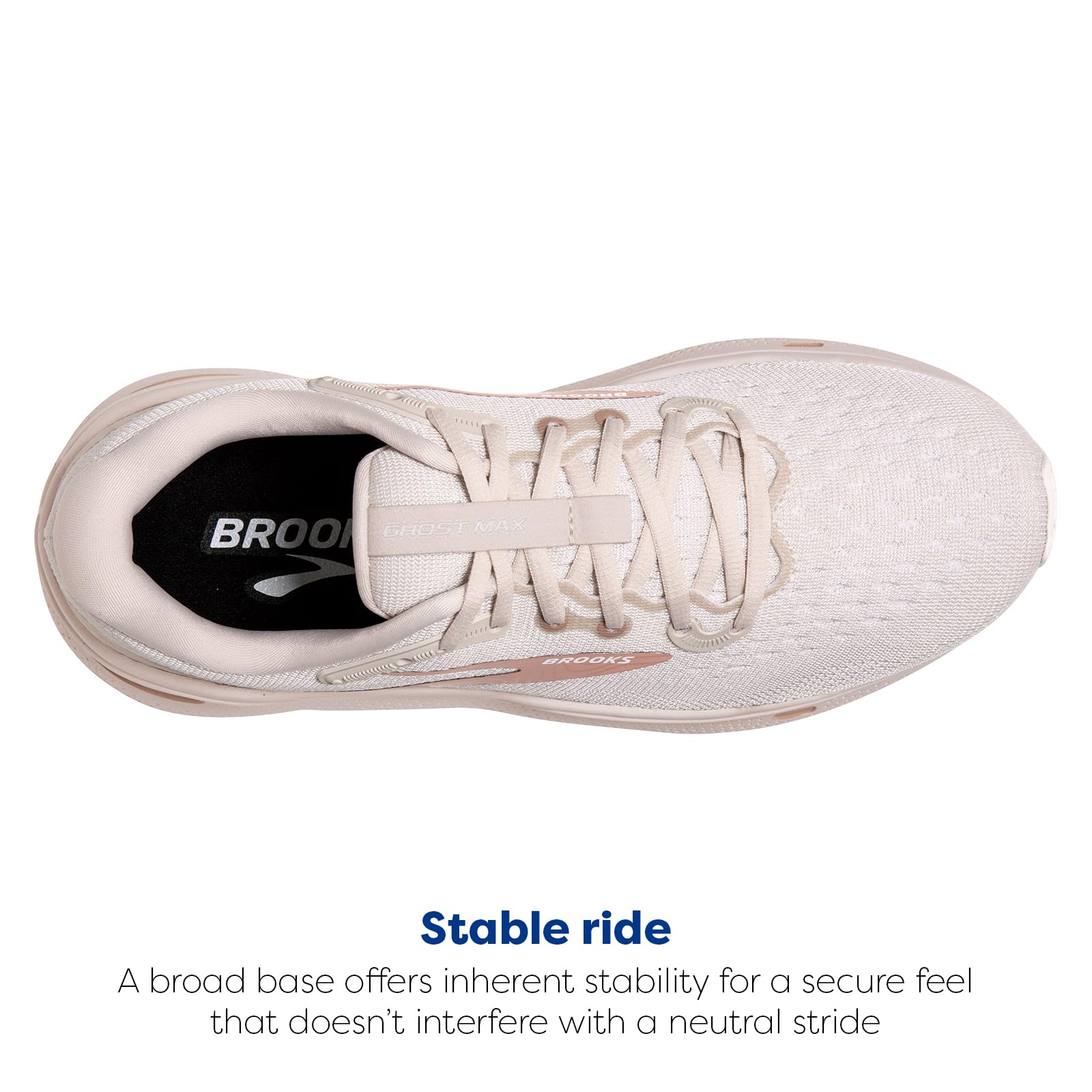 Brooks Women’s Ghost Max Cushion Neutral Running & Walking Shoe - Crystal Gray/White/Tuscany - 8.5 Medium