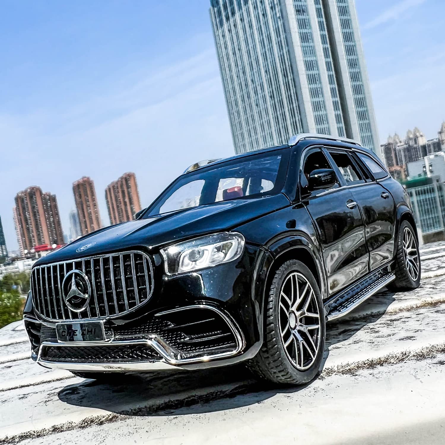 WAKAKAC Benz GLS63 AMG Model Car 1/24 Alloy Diecast Collectible Pull Back Toy Car with Light and Sound Door Can Be Opened for Kids Boys Gift (Green)