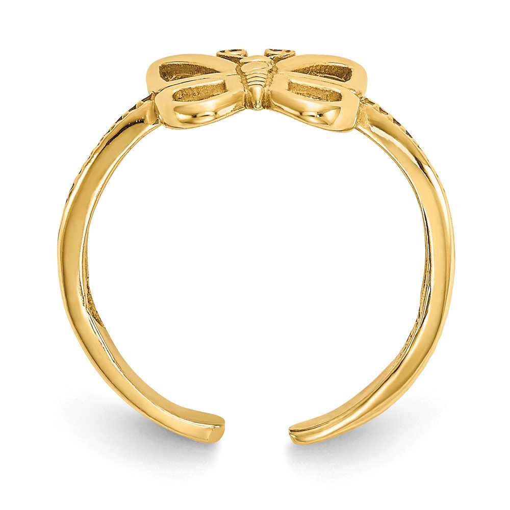 BillyTheTree Jewelry 14K Yellow Gold Cutout Wing Design Butterfly Toe Ring