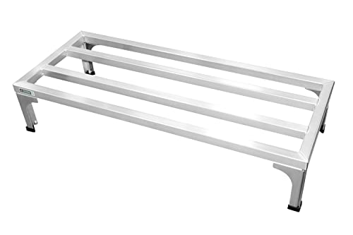SHOPCraft Heavy Duty Aluminum Dunnage Rack, 20” X 48” X 7.5” Industrial Grade Aluminum Storage Rack, Commercial Food Service Storage Rack
