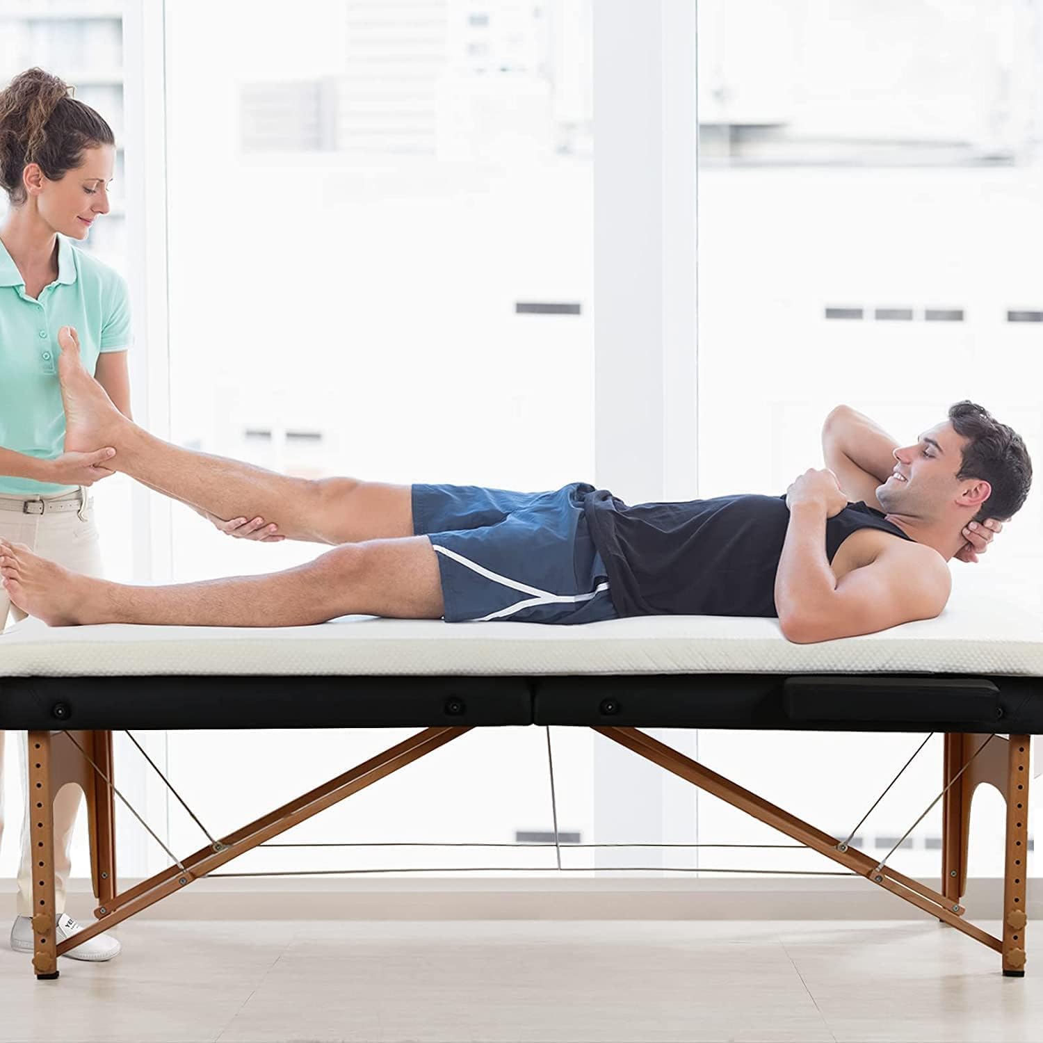 Extra Thick Memory Foam Massage Bed Mattress Topper with Removable Cover, Topper for Massage Table, Elastic Bands & Non-Slip Lash Bed Cushion Without Bed-for Beauty and Massage -73"x29"x2" Pink