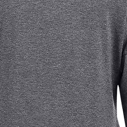 Drindf Women's Casual Loose Fit Tunic Tops Long Sleeve Comfy Pockets Sweatshirts Pullover Blouses Gray