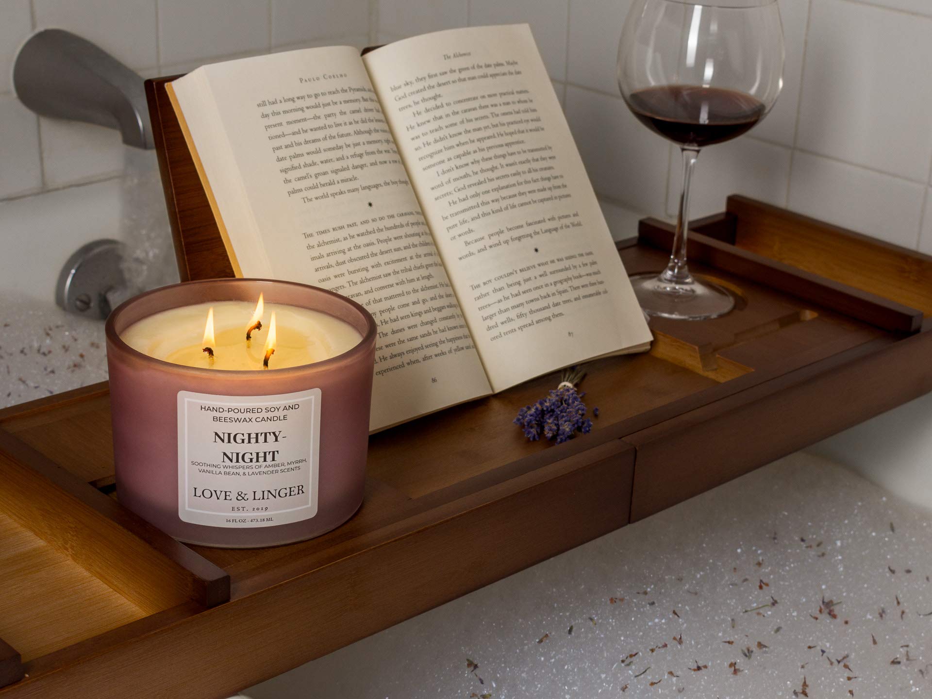 Lavender Candle | Sleep Candle | Aromatherapy Candle | Luxury Soy & Beeswax Candles for Home | 16 oz. Large Jar 3 Wick Candle | Calming Candles | Soothing Candle