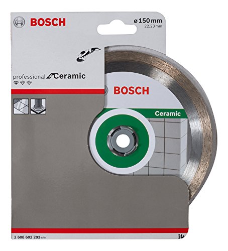 Bosch Professional 1x Diamond Cutting Disc Standard for Ceramic (for Stone, Tile, Ceramic, Ø 150 x 22,23 x 1,6 x 7 mm, Accessories for Angle Grinders)