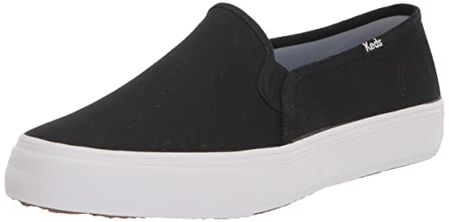 Keds Women's Double Decker Sneaker, Black Canvas, 7