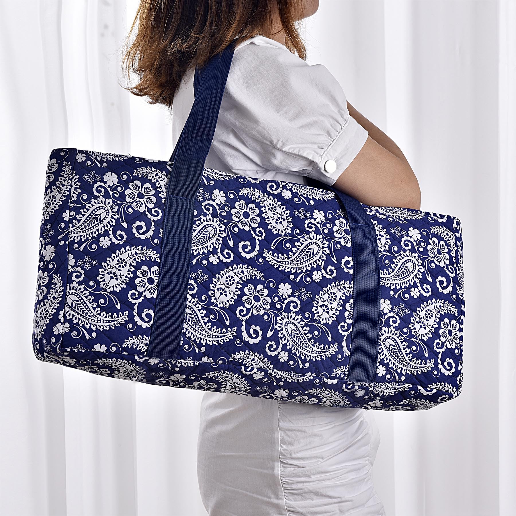 Mose Cafolo American Mahjong Game Set, Blue Paisley Carrying Bag,166 Premium White Tiles,4 All-in-One Color Rack/Pushers,100 Chips,1 Wind Indicator, Complete Mah Jong Tiles Set, Mah Jongg Set