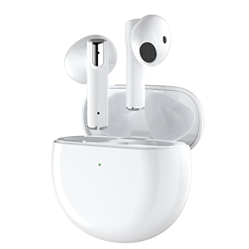 DPduct Wireless Earbuds with Charging Case, Waterproof Wireless Headphones for Sport/Work, Bluetooth Headphones Compatible with iPhone/Android/PC, (White).
