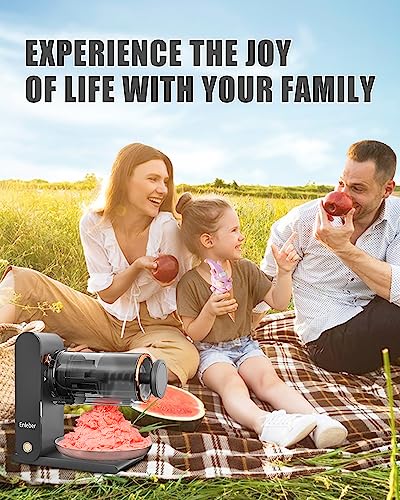 Shaved Ice Machine Electric - Rechargeable Snow Cone Maker, Frozen Dessert Machine Makes Soft Smoothies, Slushie (Dark Grey)