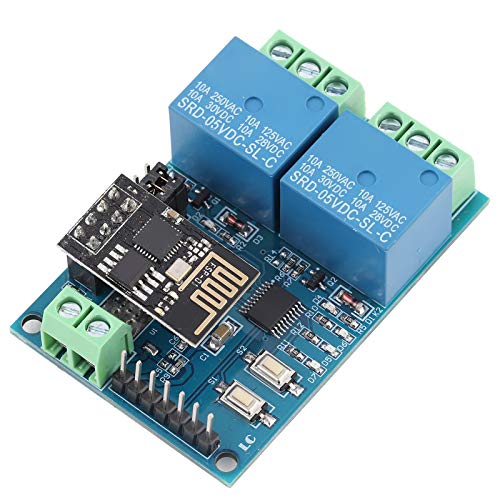 Dual Channel WiFi Relay, ESP8266 Dual Channel WiFi Relay Board On Board ESP 01 Smart Home Phone APP Remote Switch Module 59 * 40mm, Keypads & Remotes