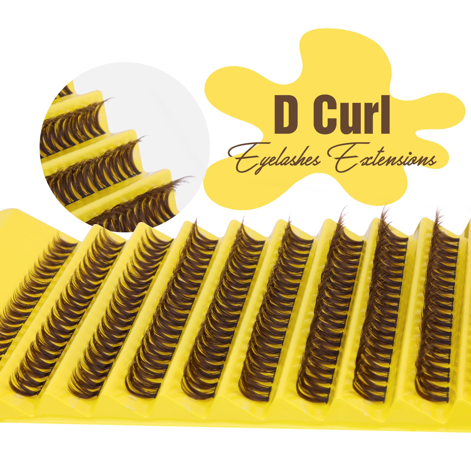 Brown Lash Clusters 100 Pcs Natural Wispy Eyelash Extensions 8-16MM Mixed Lengths DIY False Lashes CC Curl Brown Cluster Lashes Pack by Mavphnee