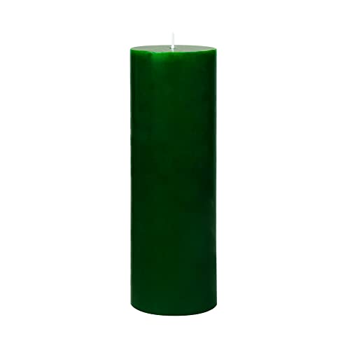Zest Candle 110-Hour Burn Time Pillar Candle, 3 by 9-Inch, Hunter Green