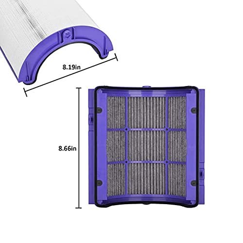 Replacement Hepa Filter Compatible with Dyson PH01 PH02 HP06 TP06 HP07 TP07 HP09 TP09 Air Purifier,True HEPA+Carbon Filter Set(2 in 1) for Dyson Pure Cool Hot Air Purifier,Compare to Part 970341-011
