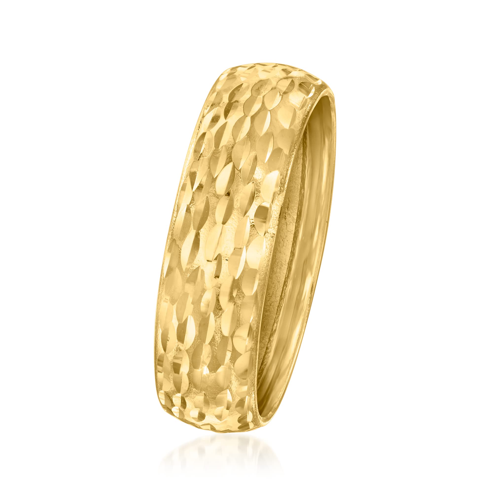 Canaria 10kt Yellow Gold Groove-Pattern Ring. Size 9