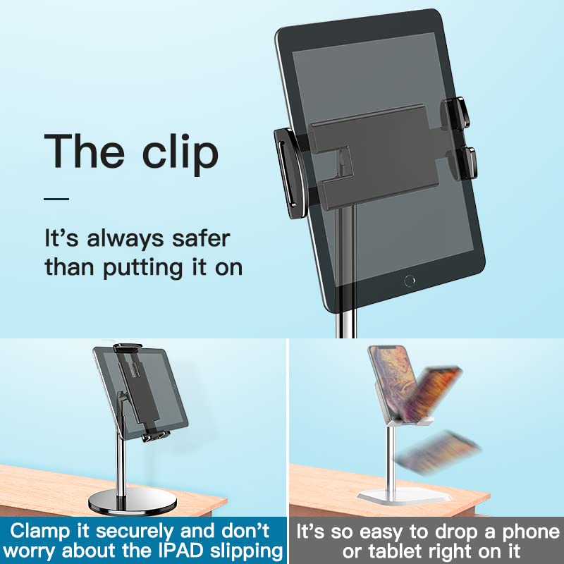 CNBANAN AYSYN Black 360° Rotating Bracket 4.7-15.6 Inch Cell Phone Stand Height Adjustable Phone Stand for Desk Compatible for ipad Phone Holder Stand