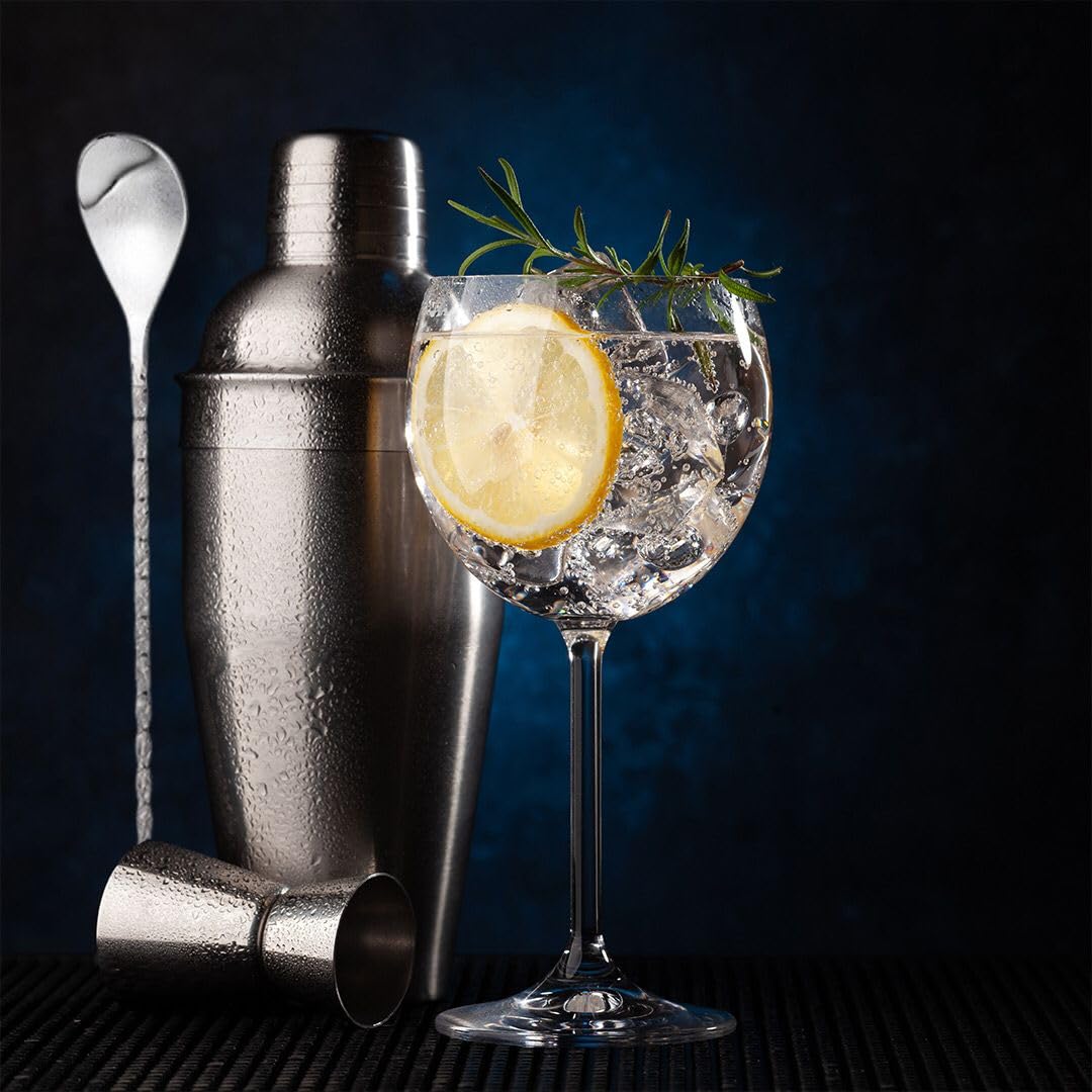 Cocktail Shaker Bar Set - Professional Margarita Mixer with Measuring Jigger & Mixing Spoon - Stainless Steel Bartender Strainer Martini Kit - 750ml / 25oz