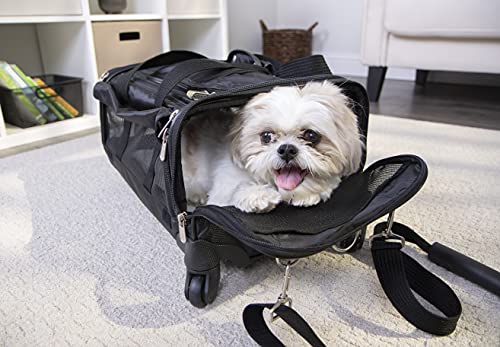 Sherpa Ultimate On Wheels Travel Pet Carrier, Airline Approved & Guaranteed On Board - Black, Large