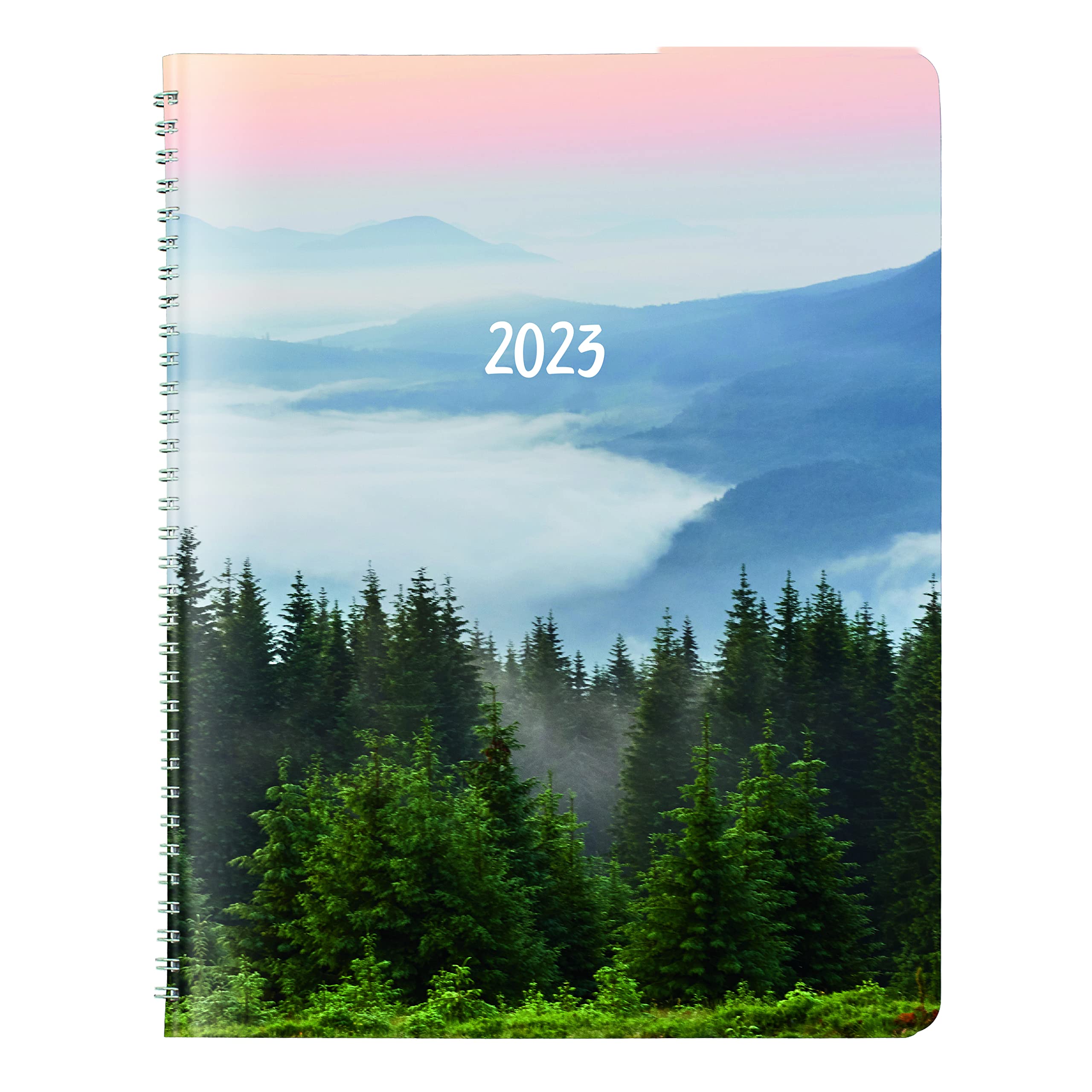 Brownline 2023 Essential Monthly Planner, 14 Months, December 2022 to January 2024, Twin-Wire Binding, 8.875" x 7.125", Mountain Green (CB1200G.03-23)