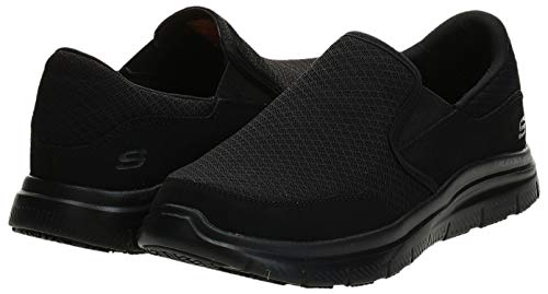 Skechers Men's Black Flex Advantage Slip Resistant Mcallen Slip On - 9.5 D(M) US