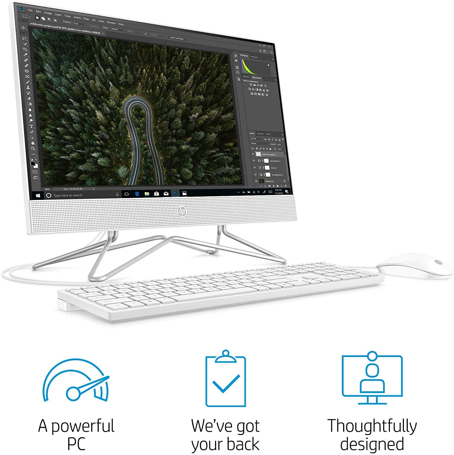 HP 2022 Newest 22-inch FHD All-in-One Desktop Computer - Dual-Core AMD Athlon Silver 3050U - 24GB DDR4 RAM-1TB SSD - WiFi Bluetooth - Windows 11 Pro - Snow White w/ 32GB USB Drive