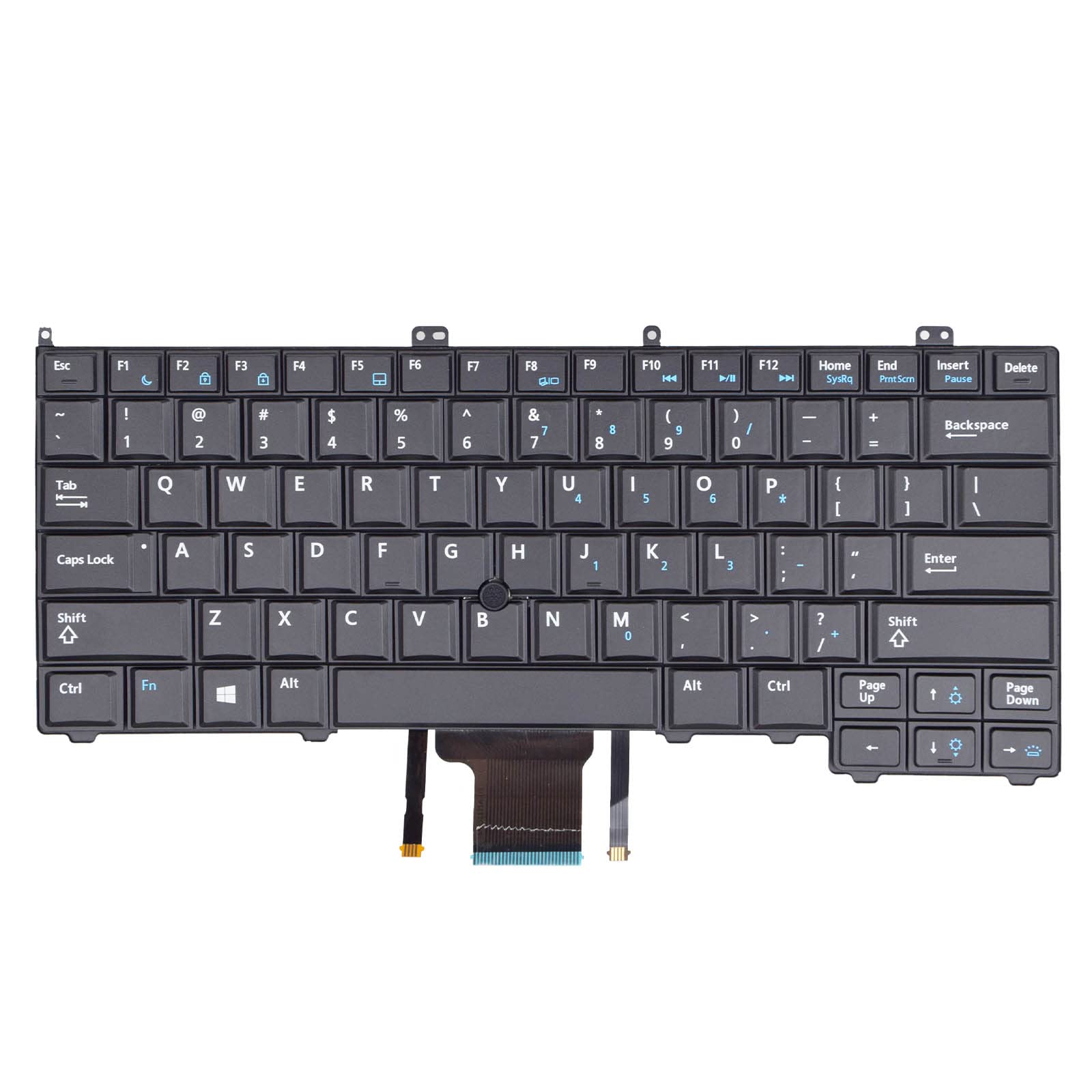SUNMALL Backlit Keyboard Replacement with Pointer and Backit Compatible with Dell Latitude 14 7000 E7440 E7240 E7420 Series Black US Layout