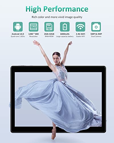 CNMF Tablet 10 Inch, 5Ghz WiFi Tablet + 2.4Ghz WiFi Tablet, Long Battery Life, 2GB ROM, 32GB Storage, 10.1" IPS HD Touch Screen - 2 Pack,