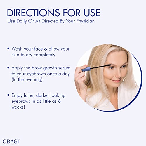 Obagi Nu-Cil Eyebrow Boosting Serum - Ultimate Eyebrow Growth Serum with Hyaluronic Acid - Dermatologist Approved Brow Serum for Thin, Patchy & Over-Tweezed Eyebrows - Fast Absorbing - 6ml