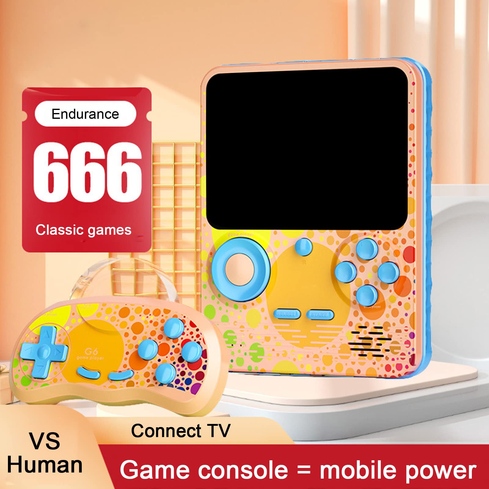 schicj133mm Game Machine Unisex 3.5 Inch Screen Video Game Console High Sensitivity Plug Play Pink