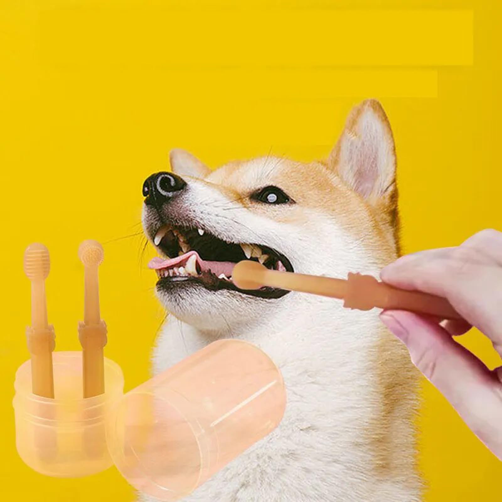 EZGHAR Zentric Dog Toothbrush, Flexibrush Pet Toothbrush with Tongue Scraper, Zentric Pet Toothbrush, Zentric Flexibrush Pet Toothbrush (3PCS-A)